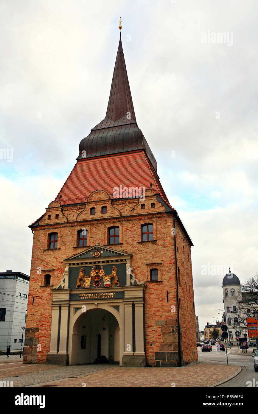 town gate Steintor, Germany, Mecklenburg-Western Pomerania, Rostock ...
