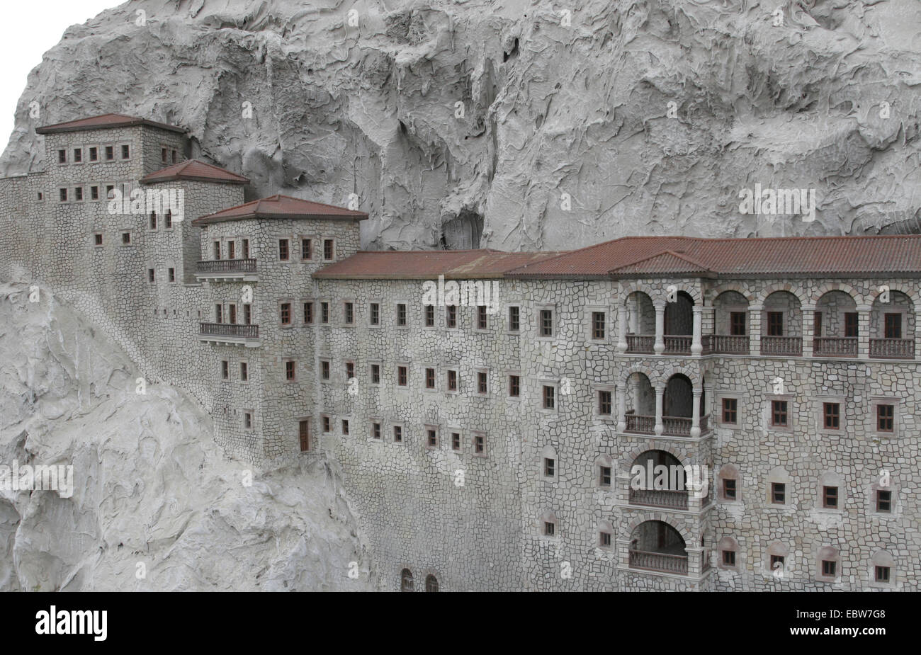 Suemela Monastery as miniature model, Turkey Stock Photo - Alamy