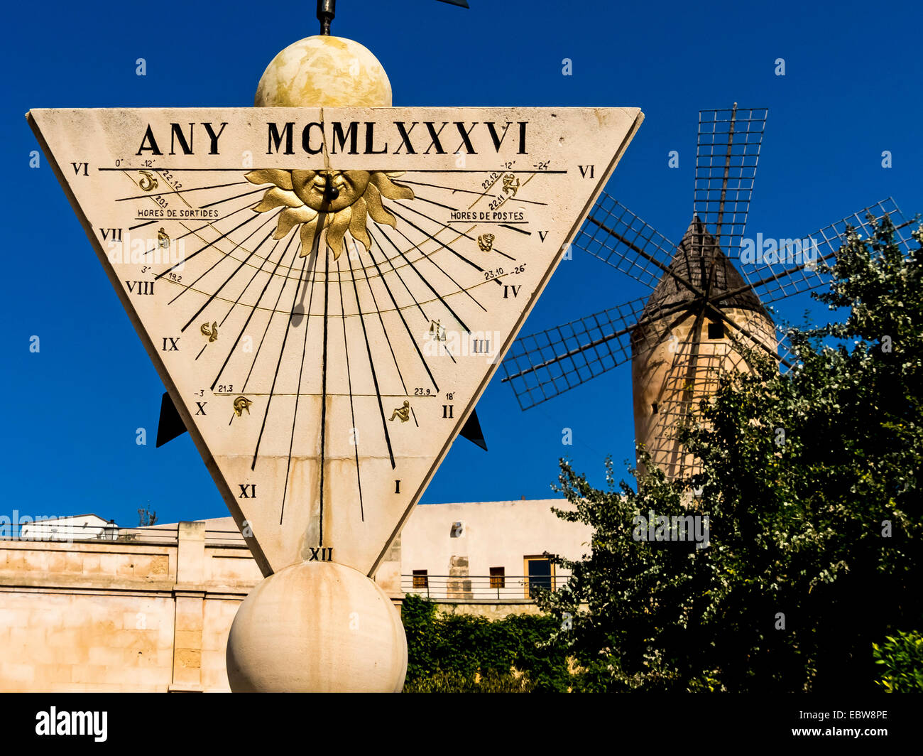 sundial in Palma, Spain, Balearen, Majorca, Palma de Mallorca Stock ...
