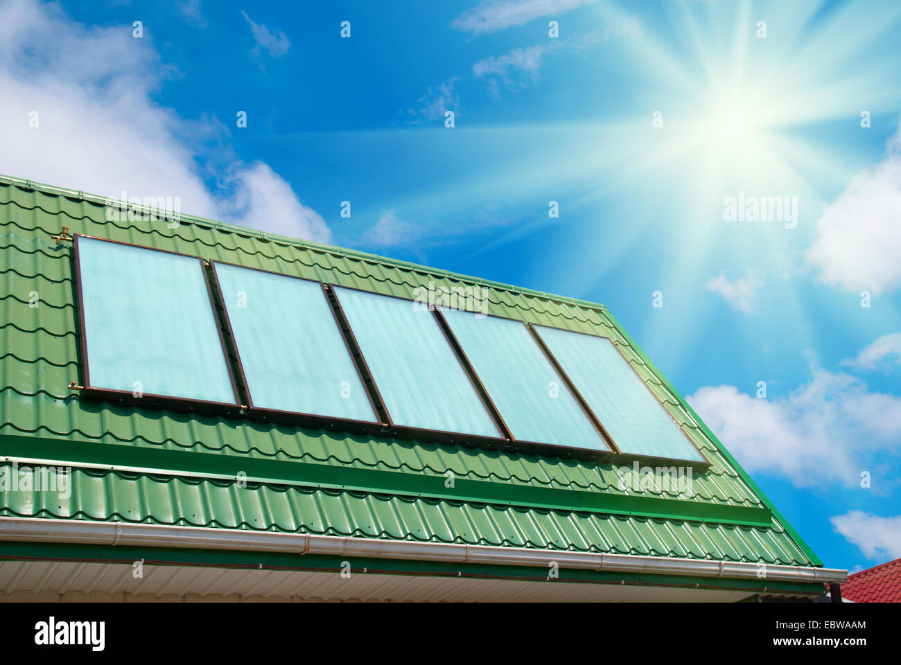 Solar water heating system on the roof Stock Photo - Alamy Solar water heating system on the roof Stock Photo - Alamy