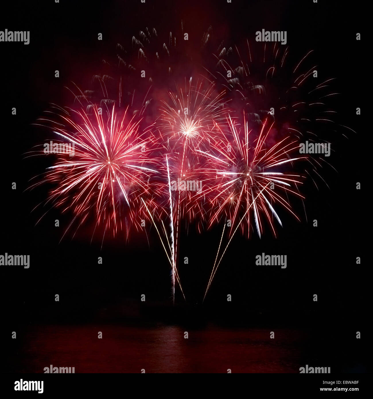 Colorful fireworks on the black sky background Stock Photo - Alamy