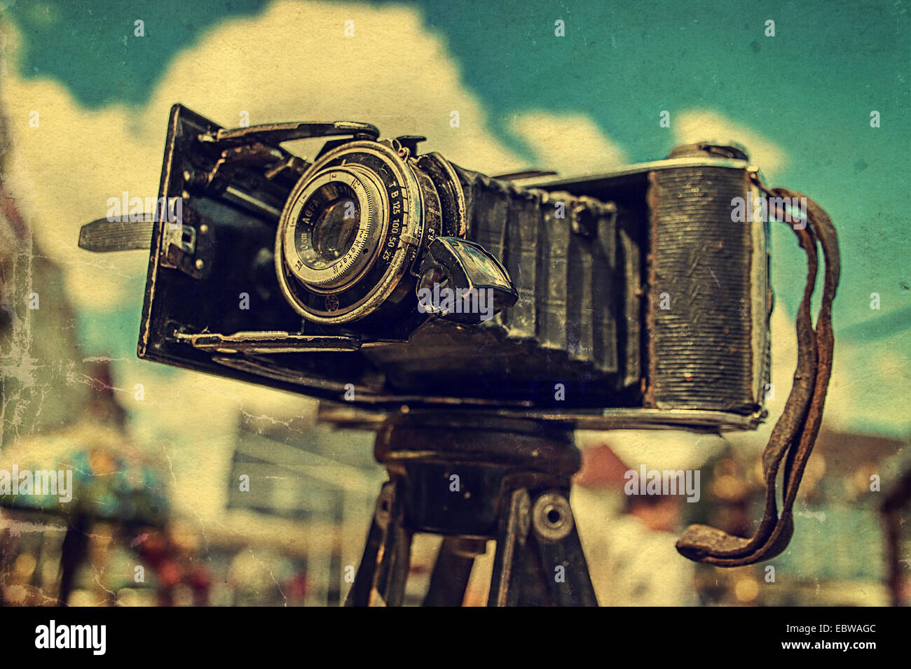 Old photo camera. Image digitally manipulated as one old photo Stock ...