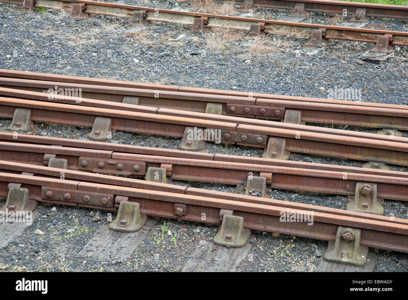 Points on railway lines Stock Photo - Alamy
