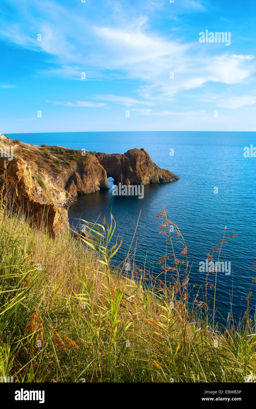 Sea landscape with grotto in the rock Stock Photo - Alamy