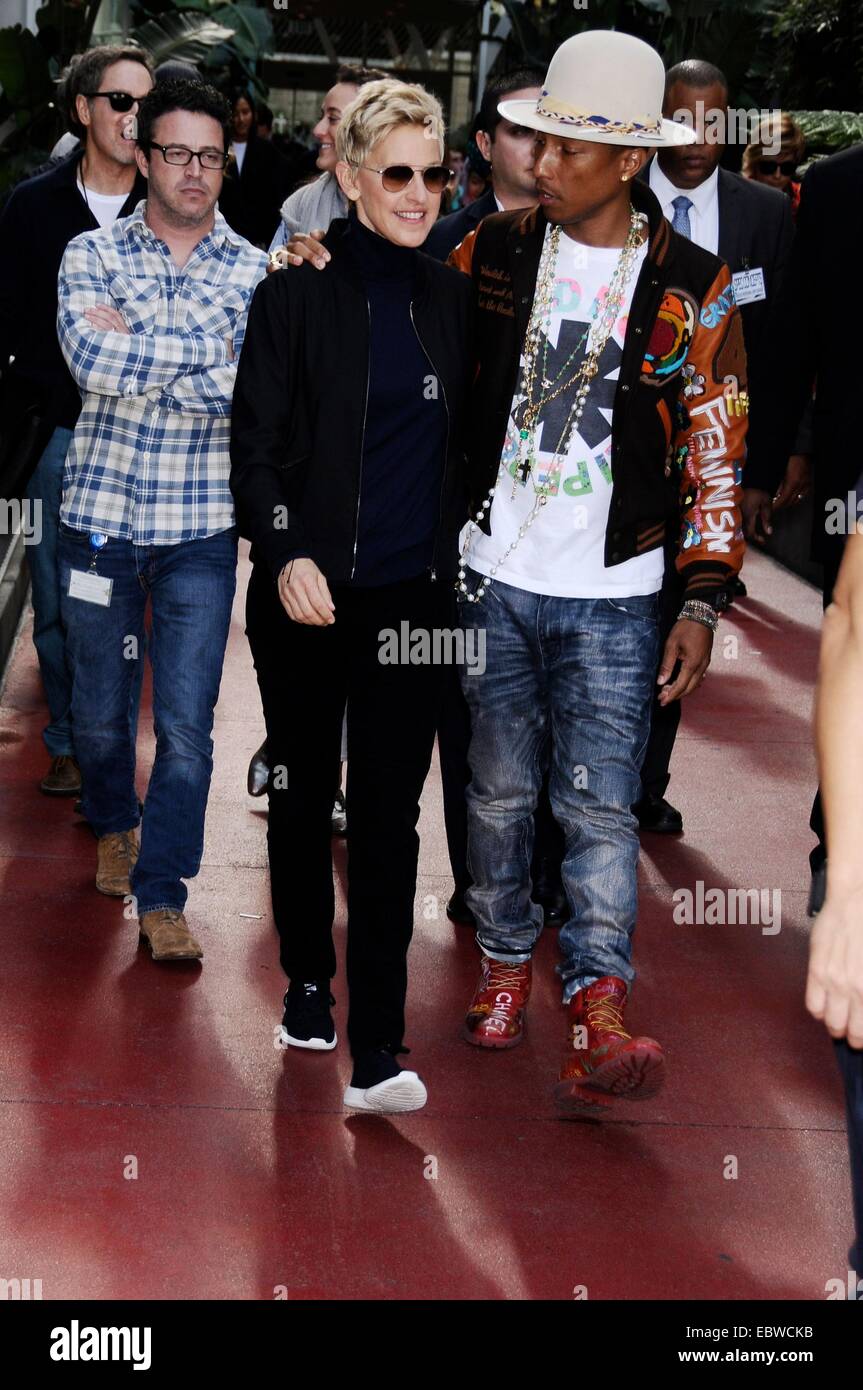 Los Angeles, CA, USA. 4th Dec, 2014. Ellen DeGeneres, Pharrell Williams ...