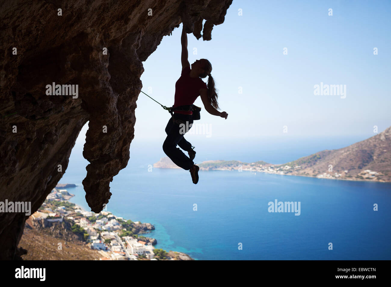 Girl Rock Climbing Silhouette