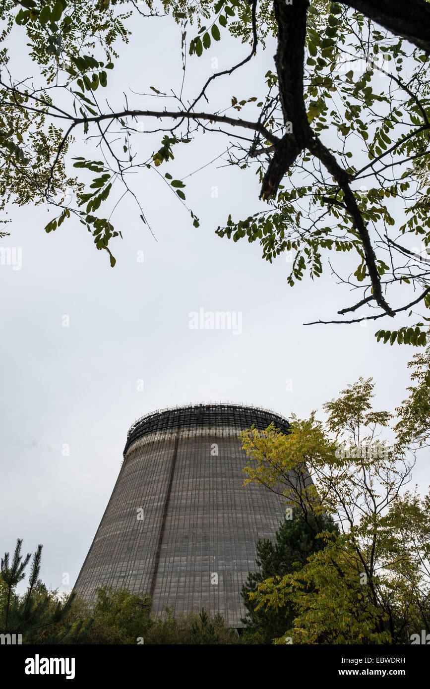 unfinished Cooling Tower of reactor number 5 in Chernobyl Nuclear Power ...