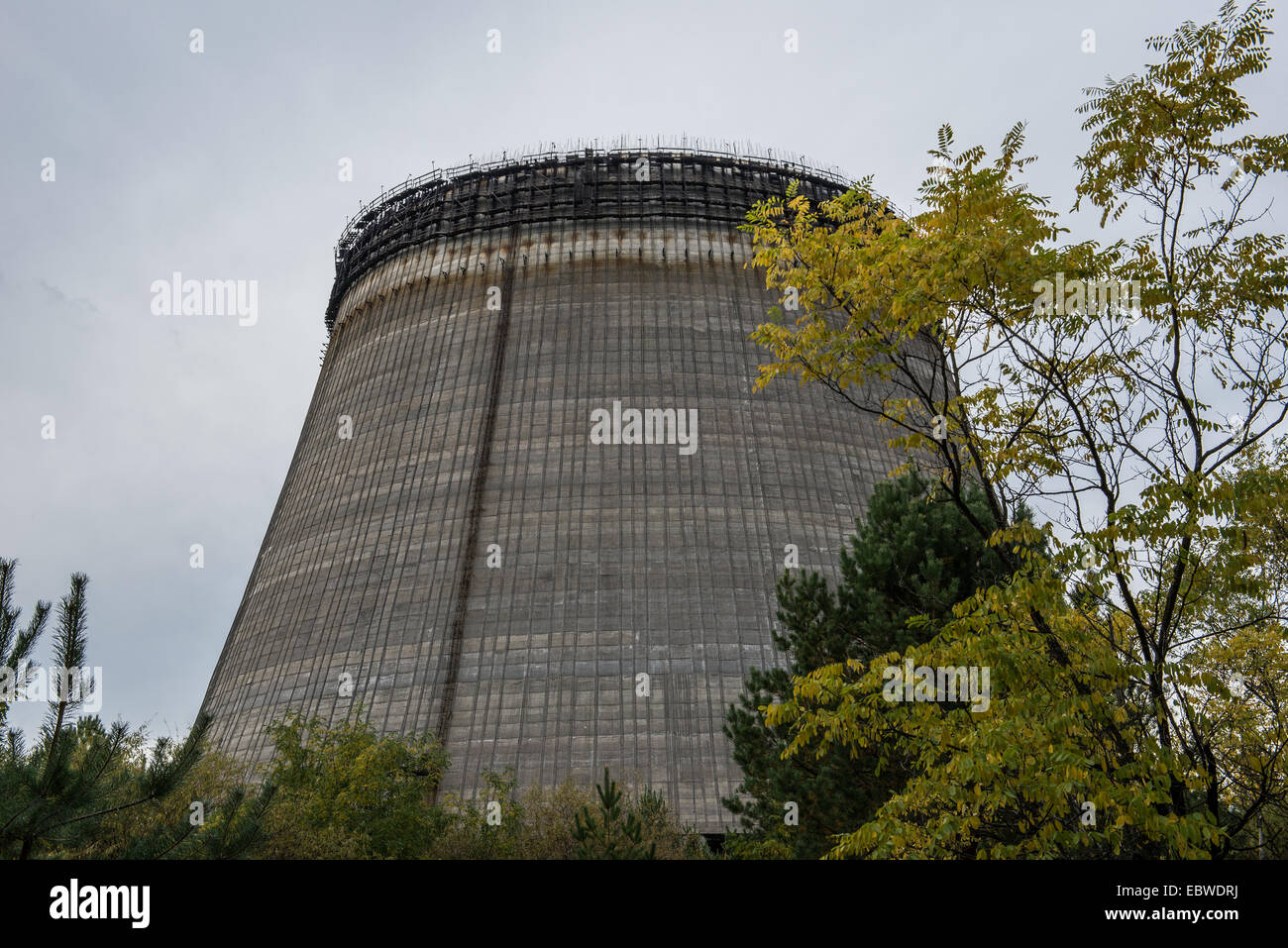 unfinished Cooling Tower of reactor number 5 in Chernobyl Nuclear Power ...