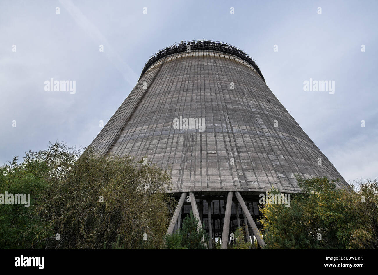 unfinished Cooling Tower of reactor number 5 in Chernobyl Nuclear Power ...