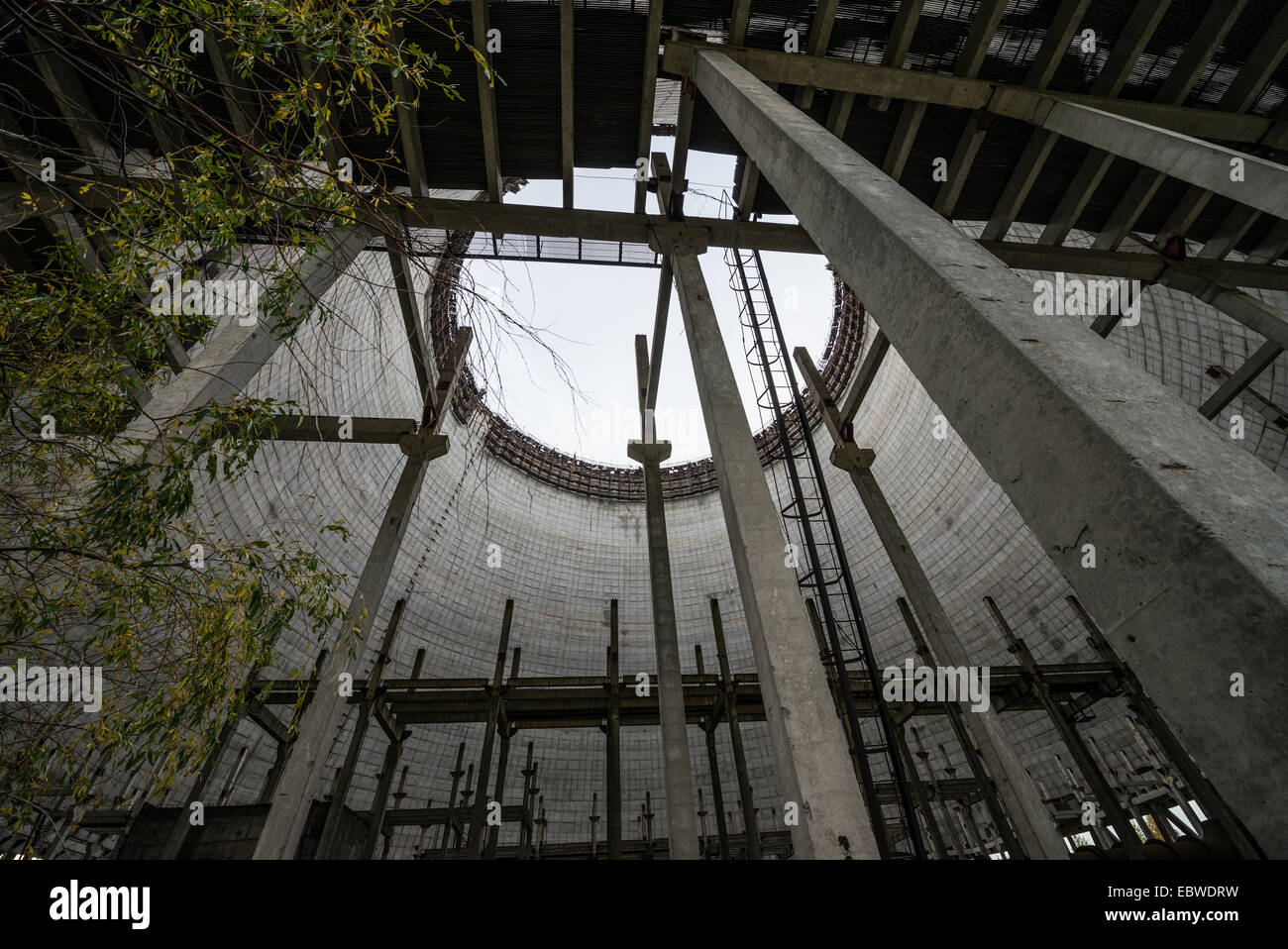 unfinished Cooling Tower of reactor number 5 in Chernobyl Nuclear Power ...