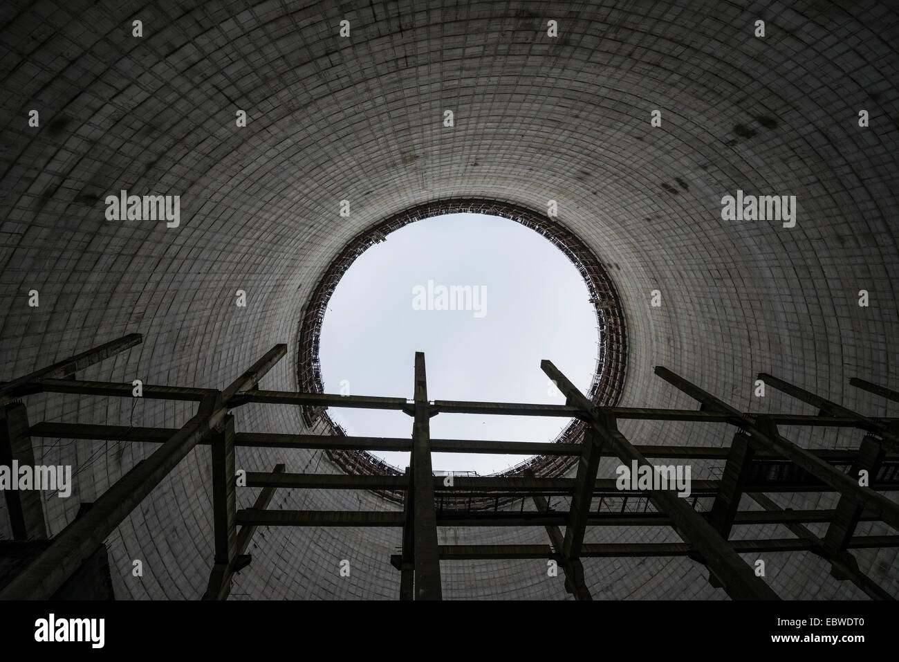 unfinished Cooling Tower of reactor number 5 in Chernobyl Nuclear Power ...