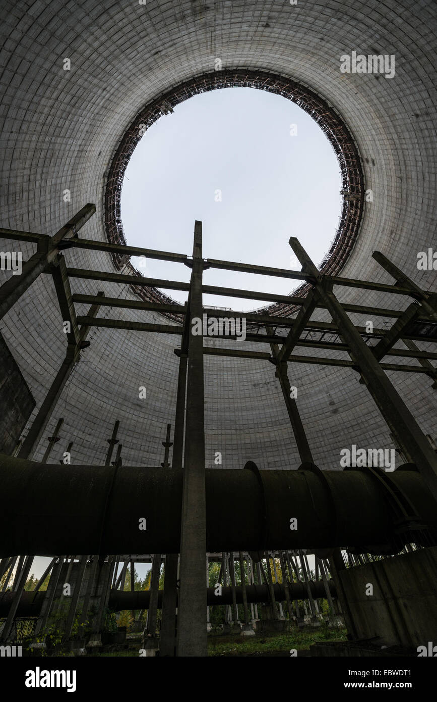 unfinished Cooling Tower of reactor number 5 in Chernobyl Nuclear Power ...