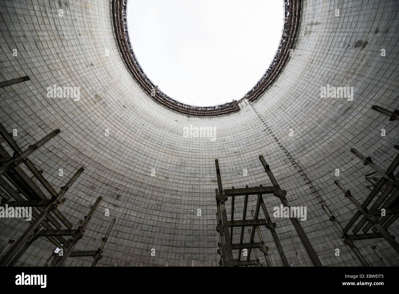 unfinished Cooling Tower of reactor number 5 in Chernobyl Nuclear Power ...