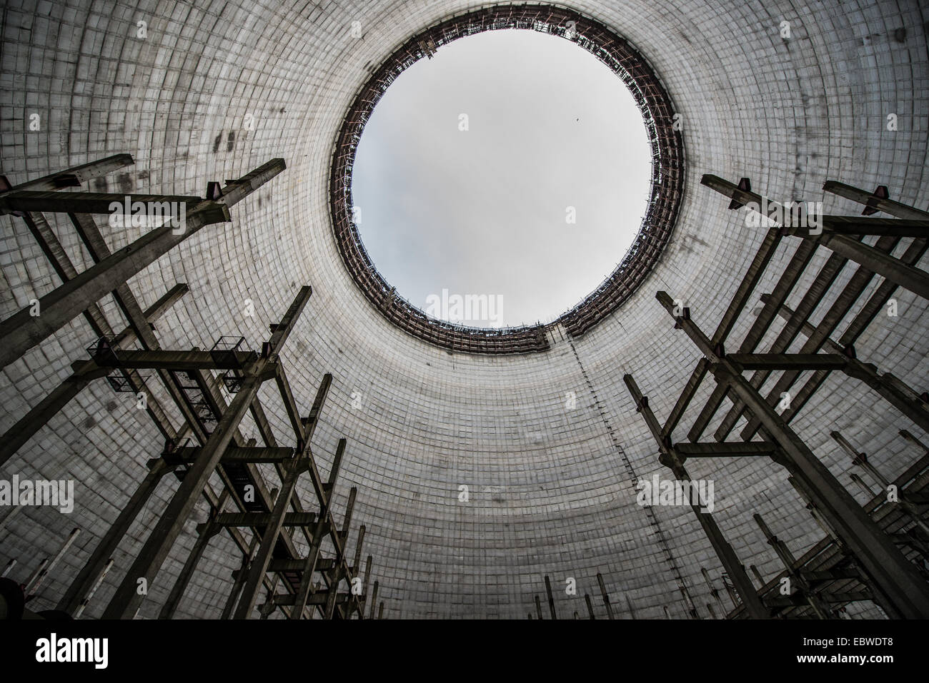 unfinished Cooling Tower of reactor number 5 in Chernobyl Nuclear Power ...