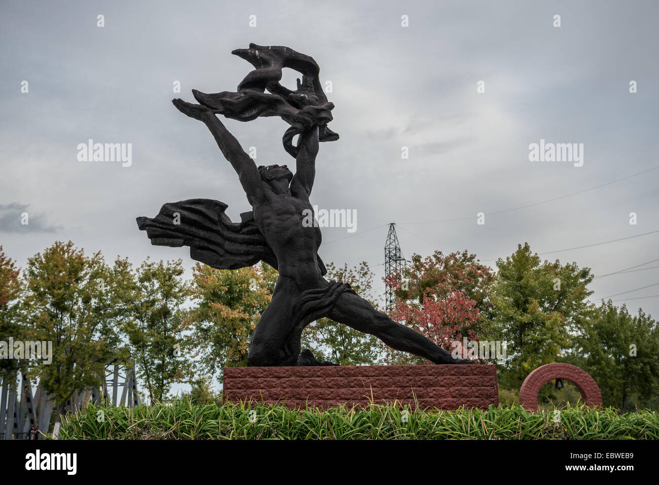 Prometheus monument in Chernobyl Nuclear Power Station, Ukraine Stock ...