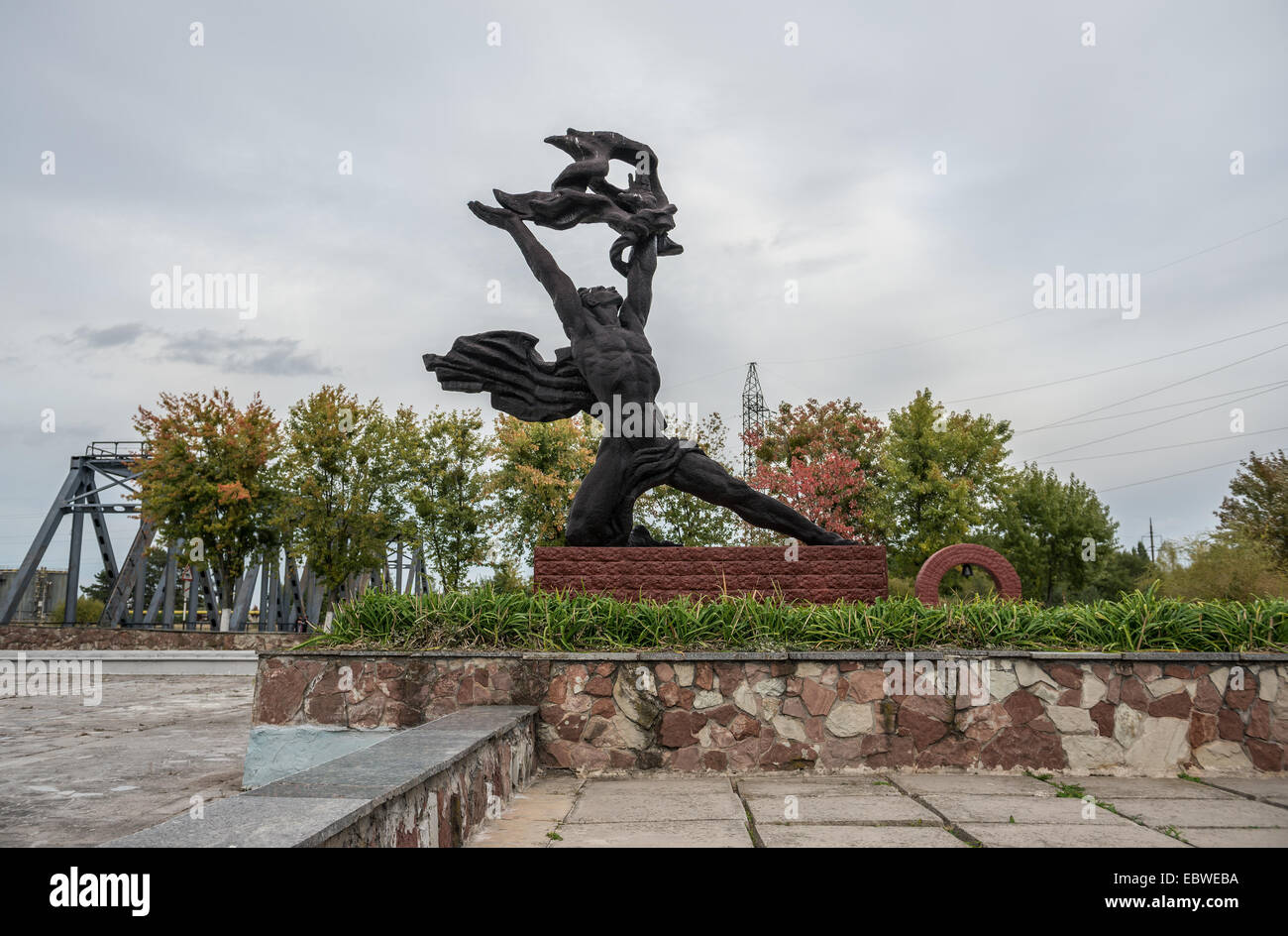 Prometheus monument in Chernobyl Nuclear Power Station, Ukraine Stock ...