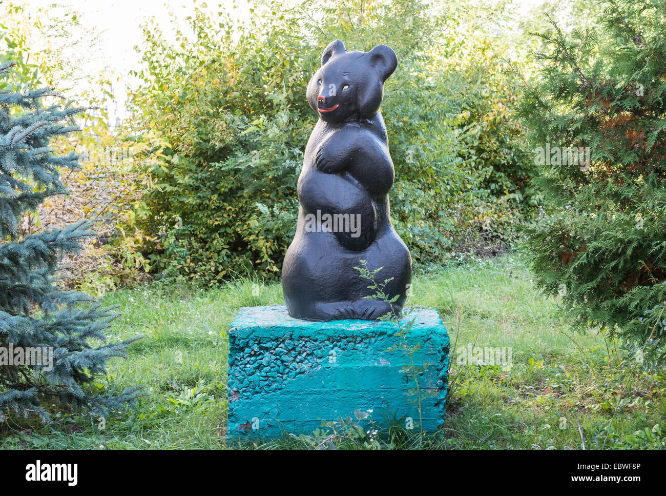 old playground with bear statue in Pripyat abandoned city, Chernobyl ...