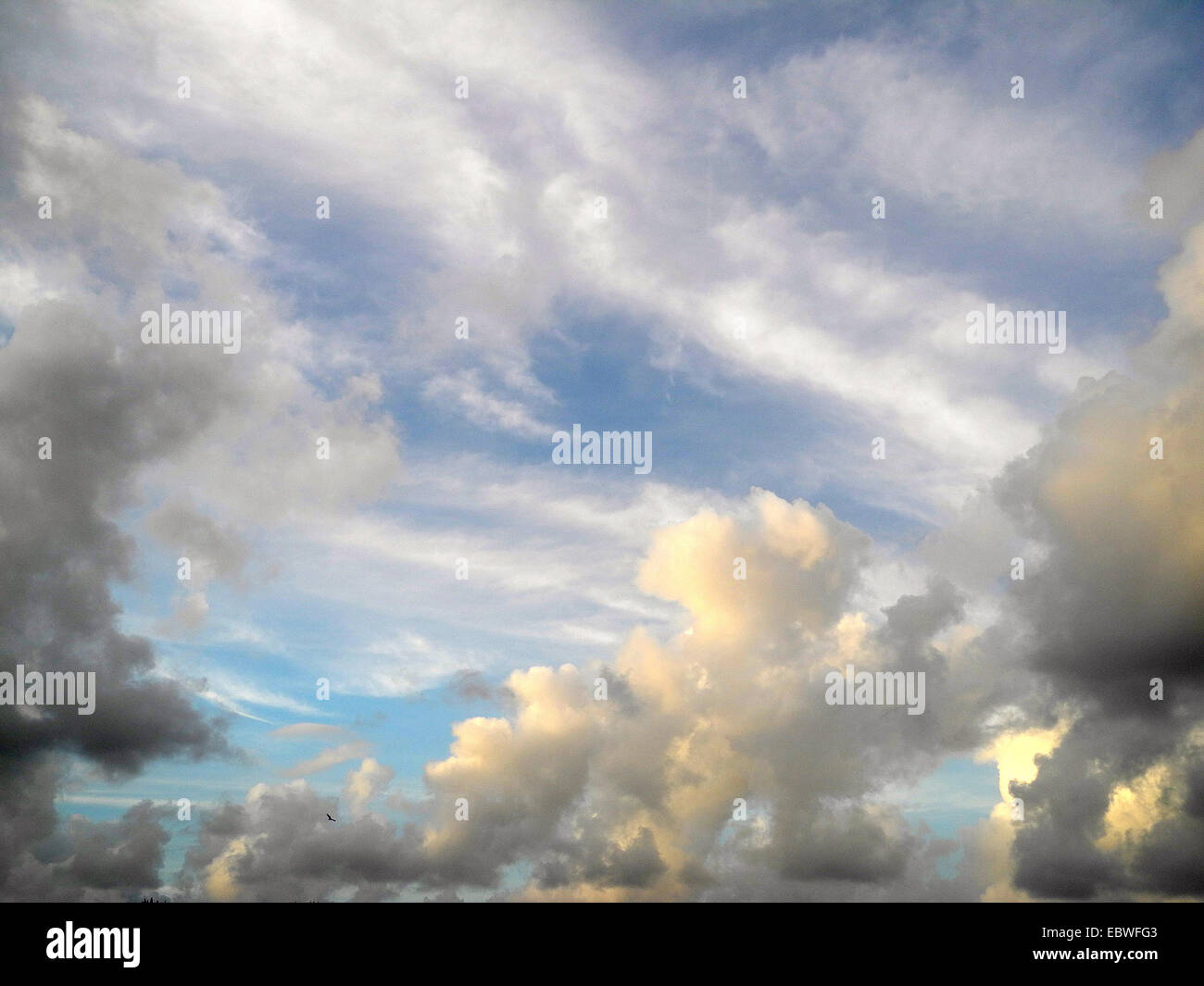 An Evening Sky Clouds form a pleasing pattern in this sunset photo ...