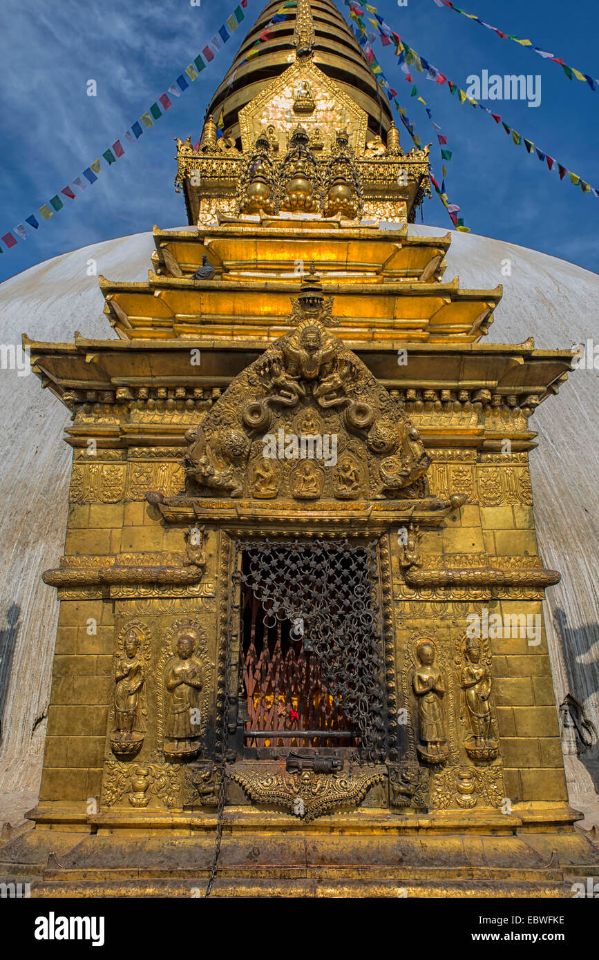 Swayambhu Stupa at Monkey Temple in Kathmandu Valley, Nepal Stock Photo ...