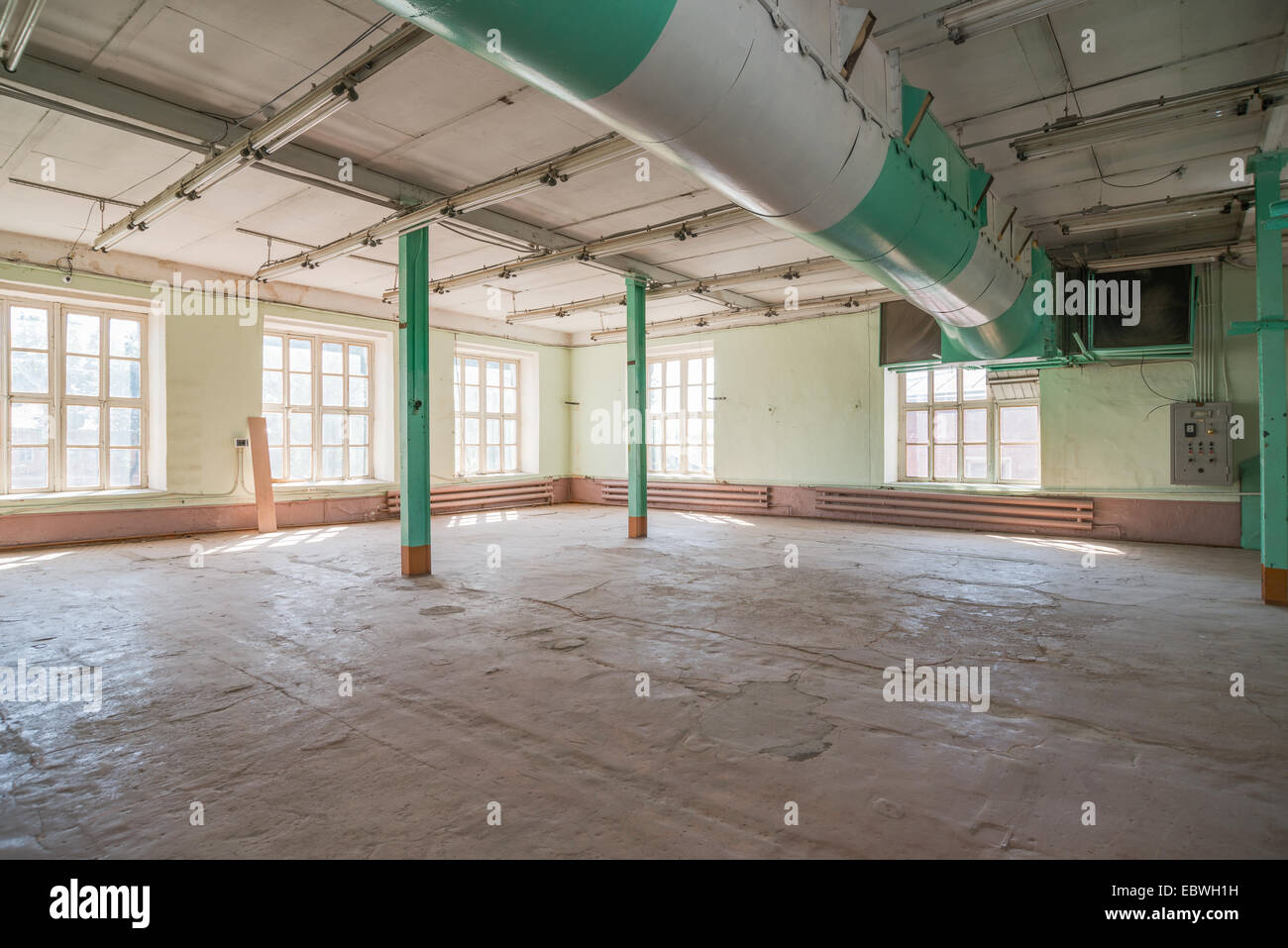 Empty warehouse office or commercial area, industrial background Stock ...