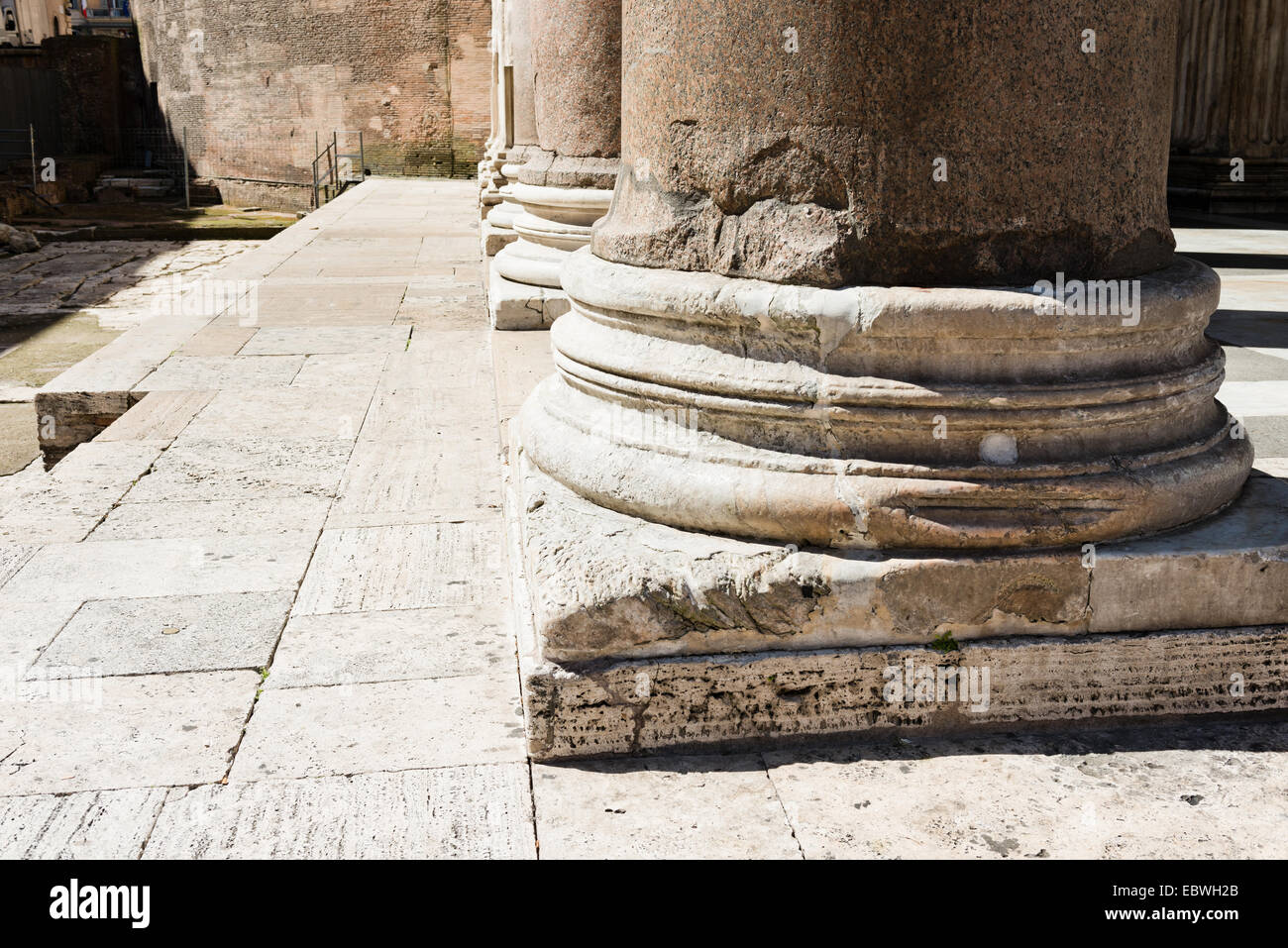 Close-up of base of columns, Pantheon Rome, Rome, Rome Province, Lazio ...