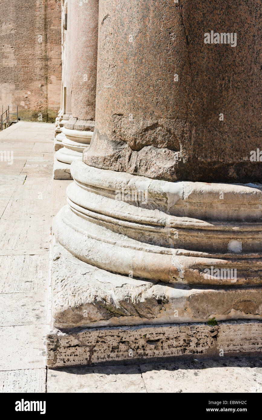 Close-up of base of columns, Pantheon Rome, Rome, Rome Province, Lazio ...