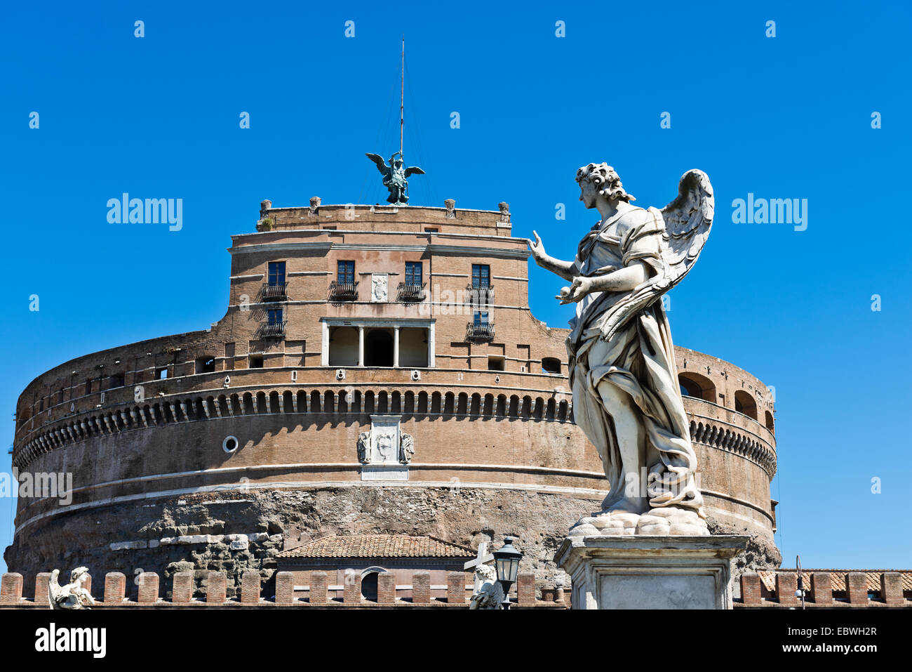 beautiful view with castle st. Angelo. Rome Stock Photo - Alamy