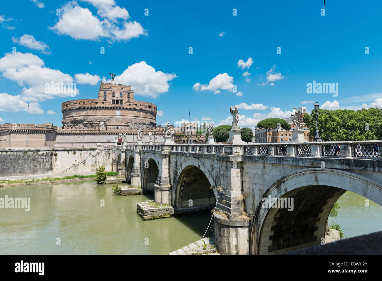 beautiful view with castle st. Angelo. Rome Stock Photo - Alamy