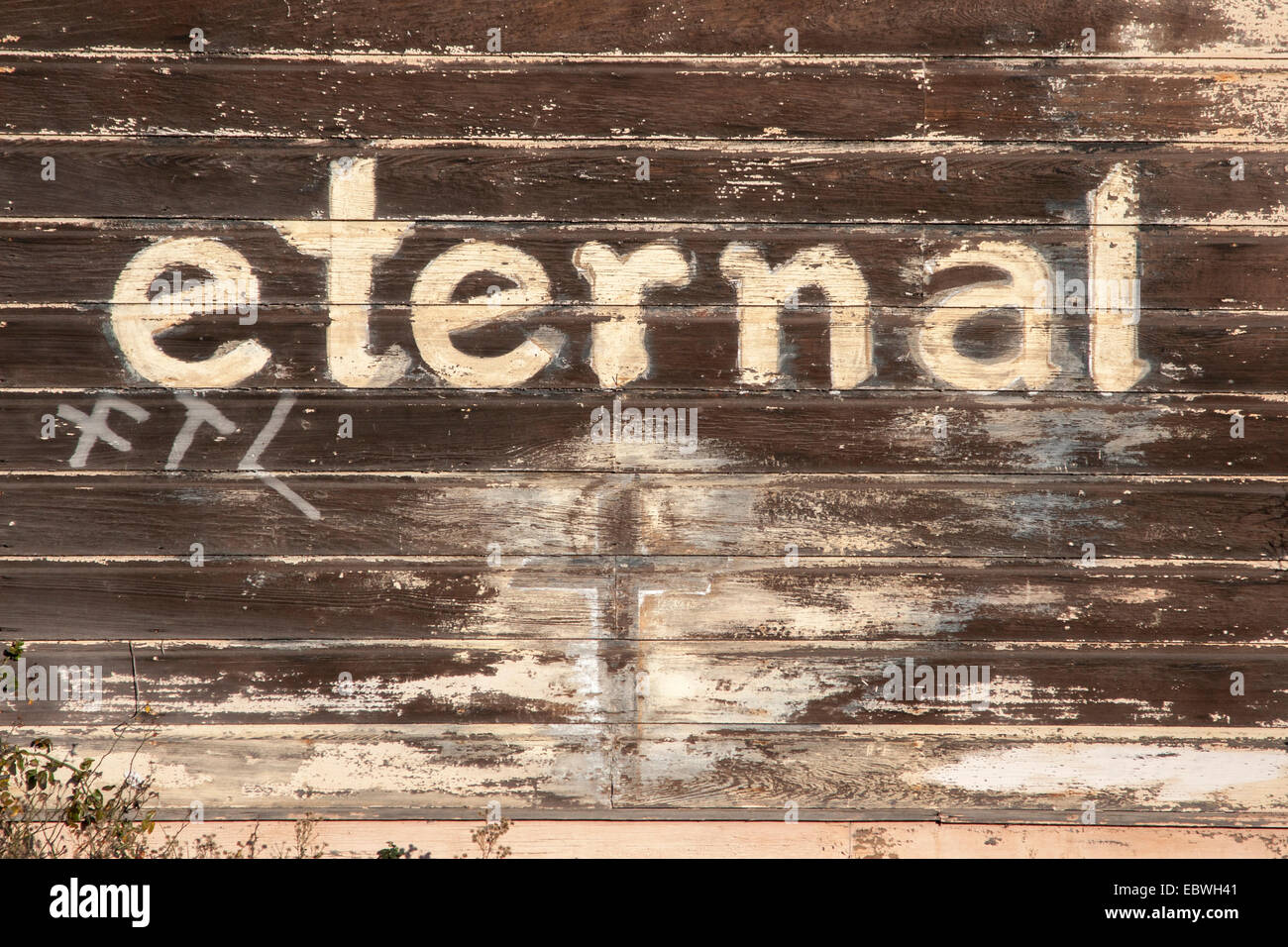 The famous "eternal" sign on the side of a building in West Berkeley ...