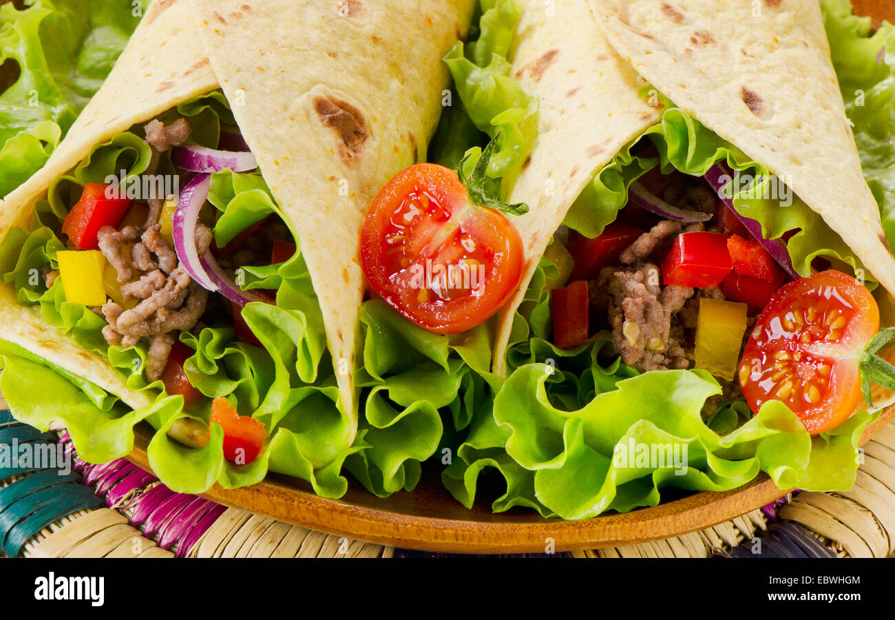 Wrap tortilla with meat hi-res stock photography and images - Alamy