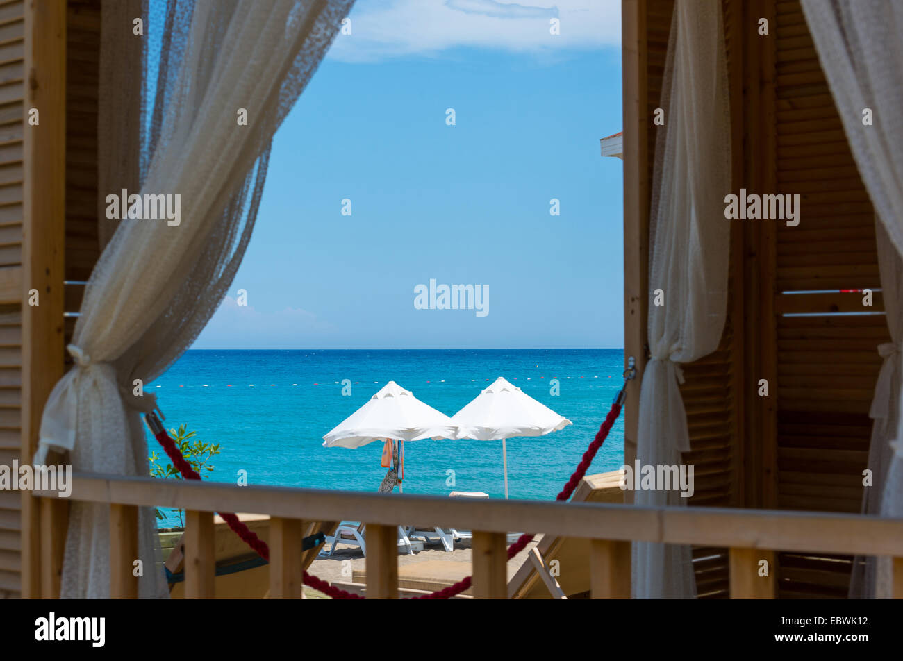 view the sea from window of House Stock Photo - Alamy