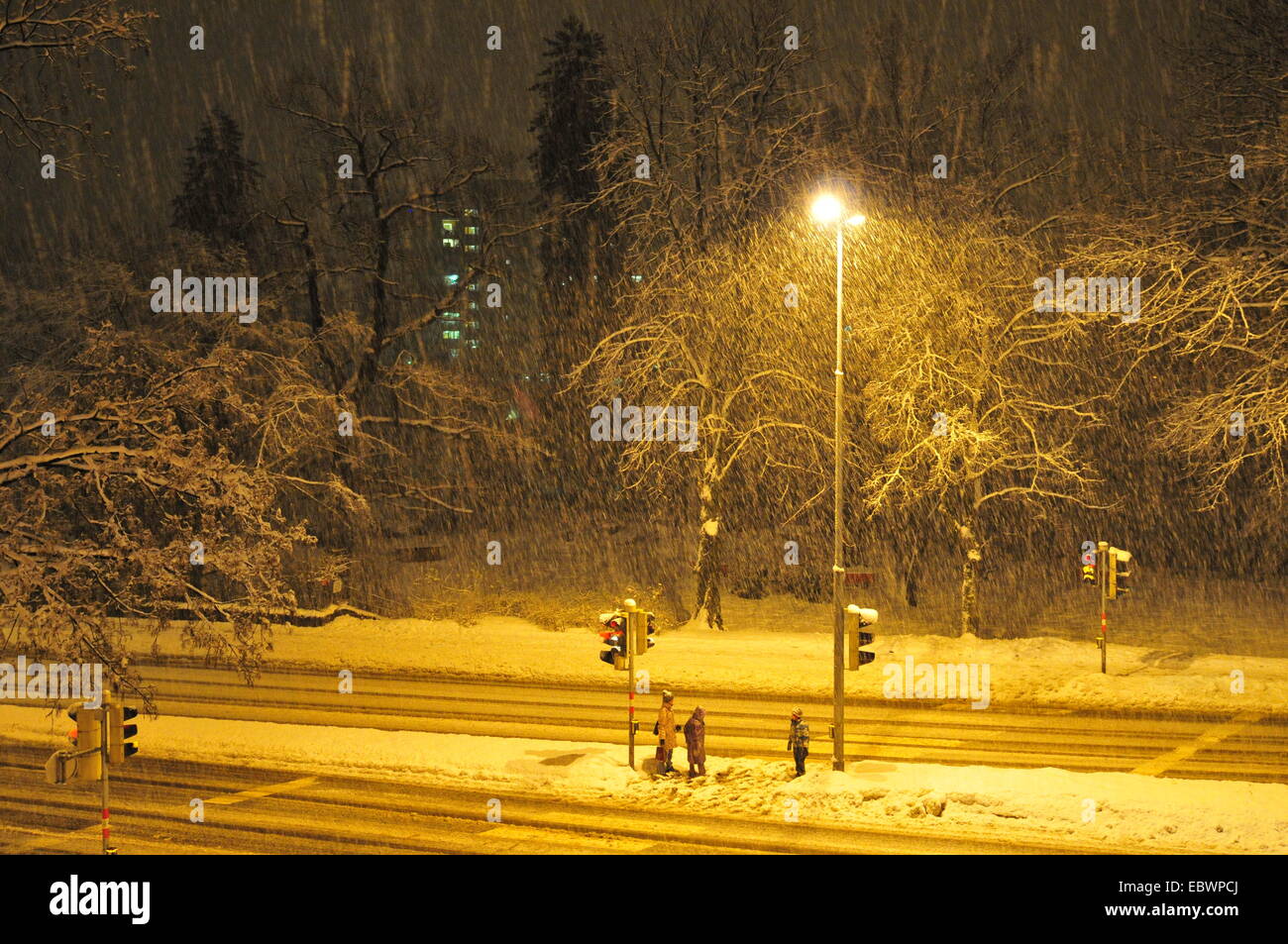 During a snowfall at night hi-res stock photography and images - Alamy