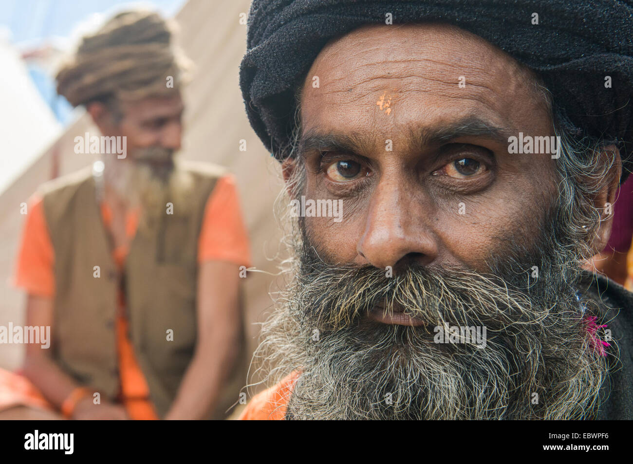 Portrait male indian sadhu face hi-res stock photography and images - Alamy