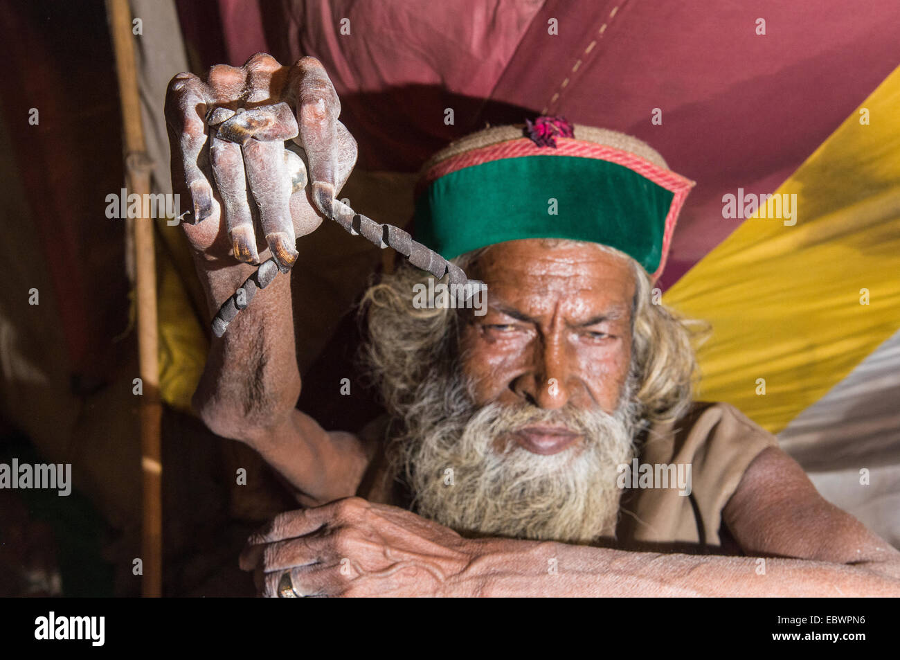 Holy man sadhu hand up hi-res stock photography and images - Alamy