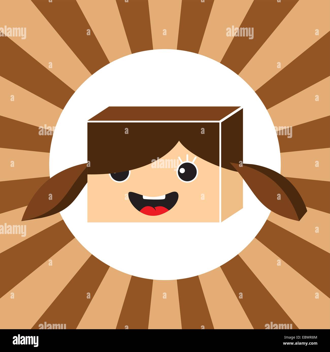 block isometric cartoon character vector illustration Stock Vector ...