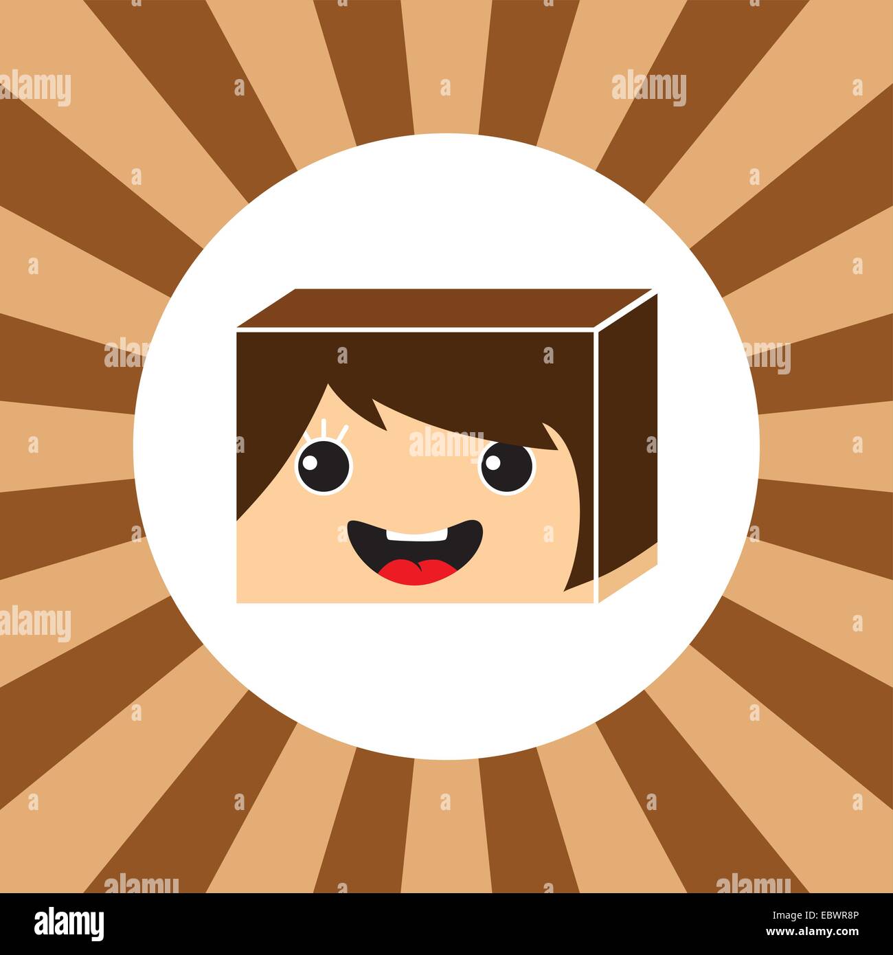 block isometric cartoon character vector illustration Stock Vector ...