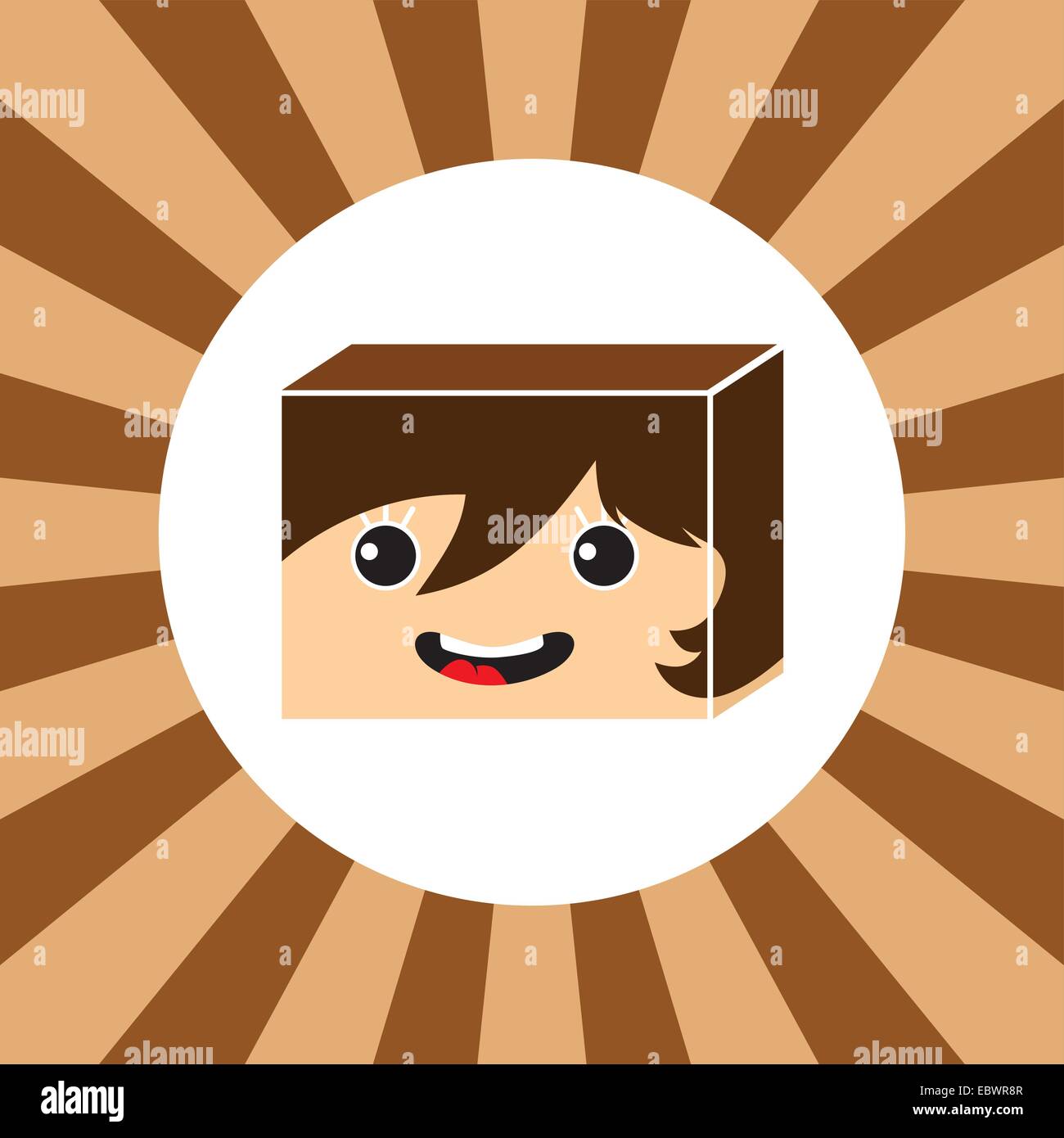 block isometric cartoon character vector illustration Stock Vector ...