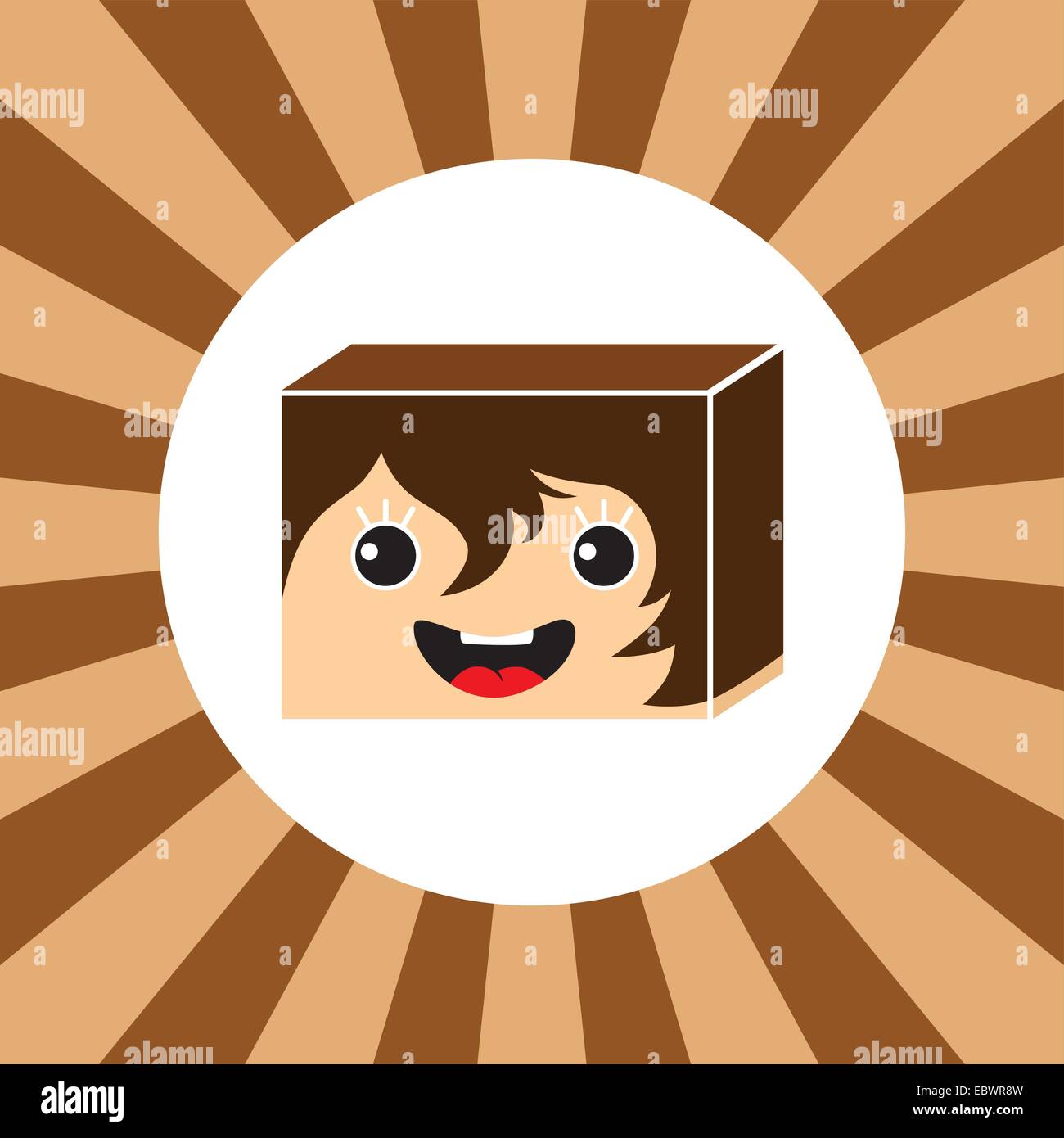 block isometric cartoon character vector illustration Stock Vector ...