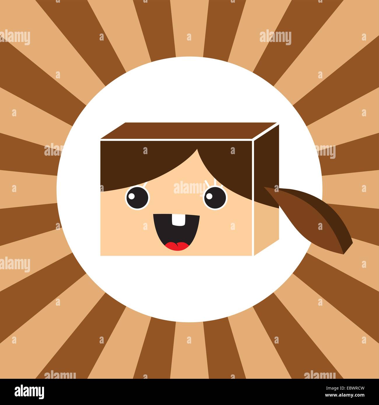 block isometric cartoon character vector illustration Stock Vector ...