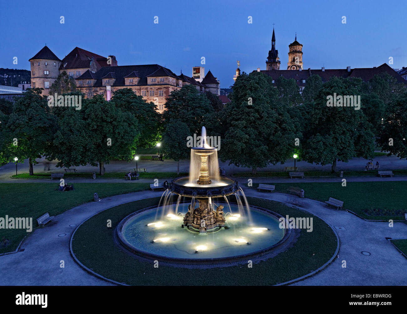 Fountain at the schlossplatz hi-res stock photography and images - Alamy