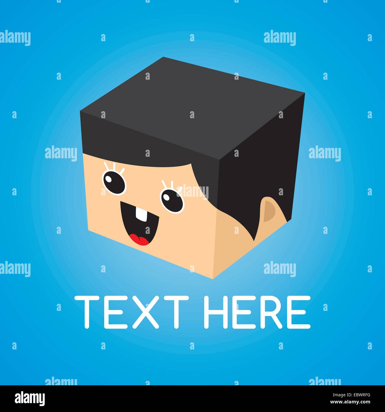 block isometric cartoon character vector illustration Stock Vector ...