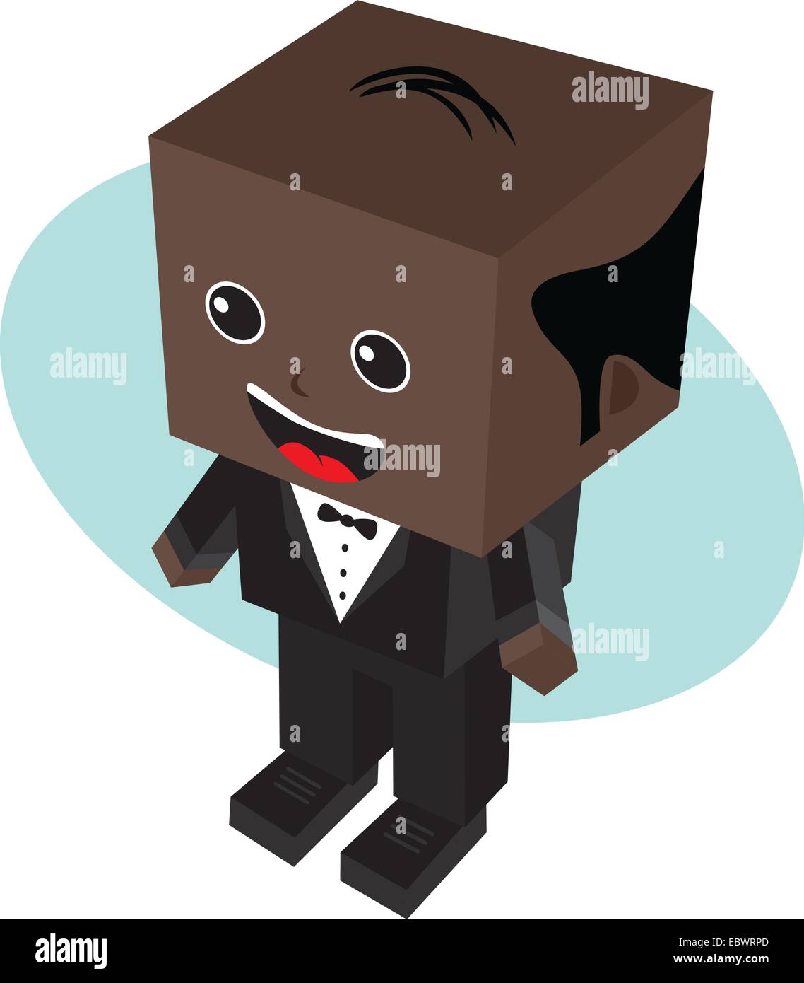 block isometric cartoon character vector illustration Stock Vector ...