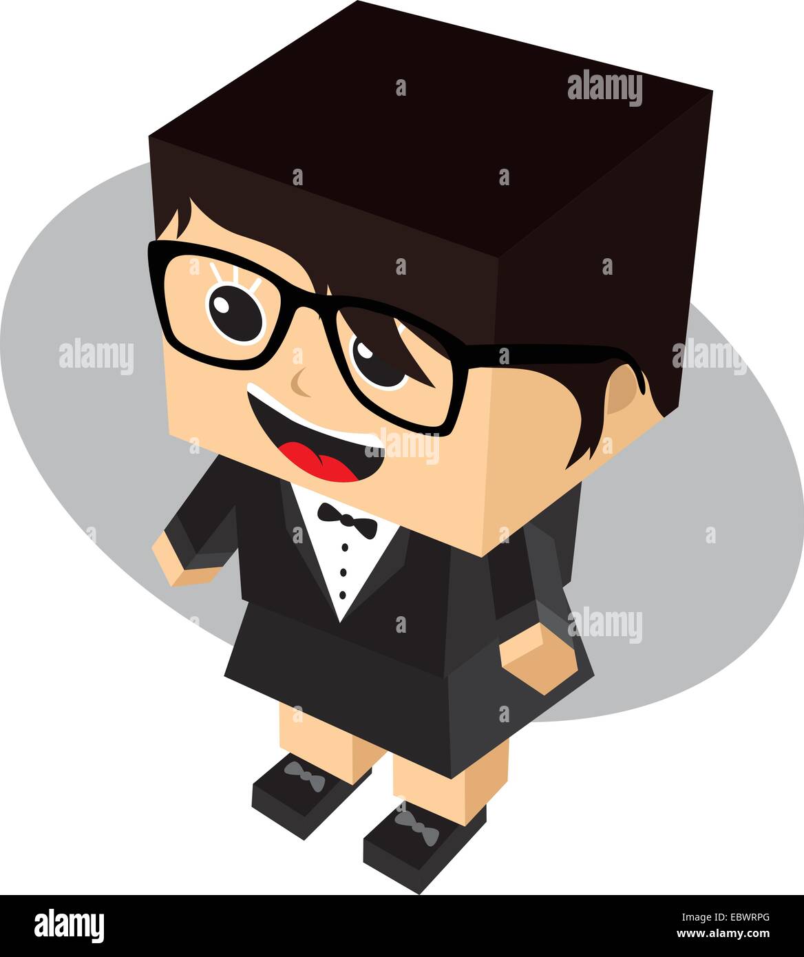 block isometric cartoon character vector illustration Stock Vector ...