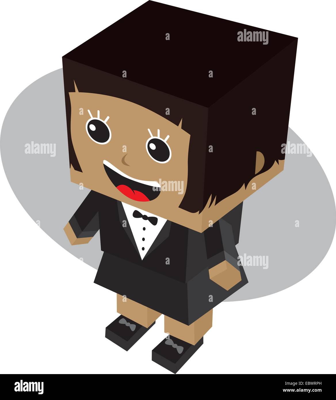block isometric cartoon character vector illustration Stock Vector ...