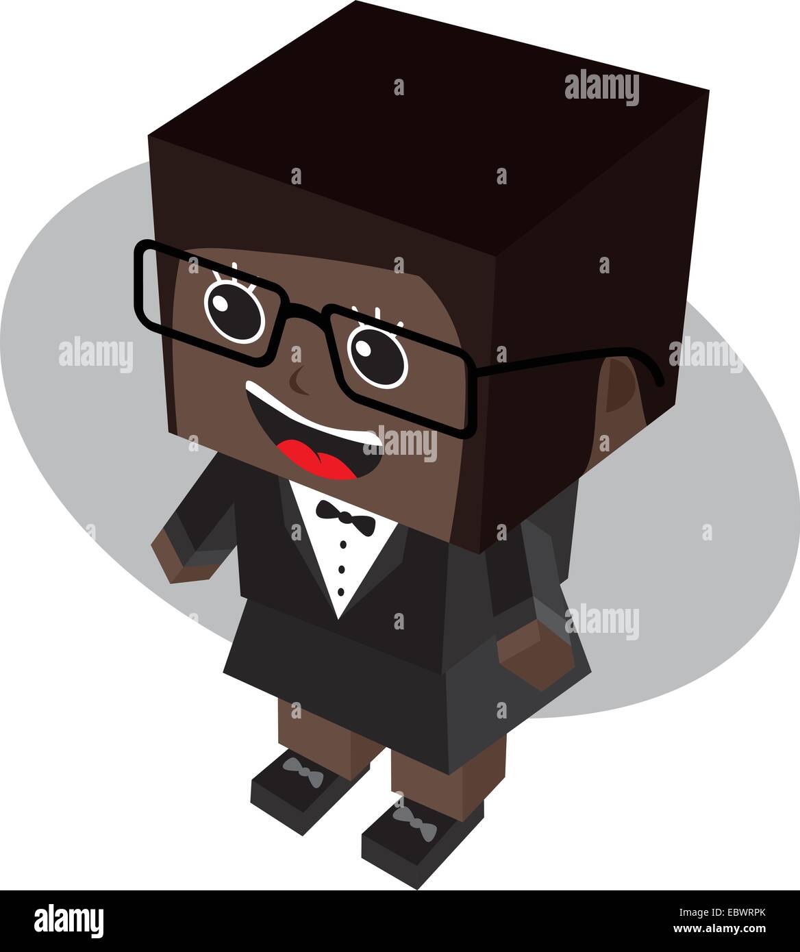 block isometric cartoon character vector illustration Stock Vector ...