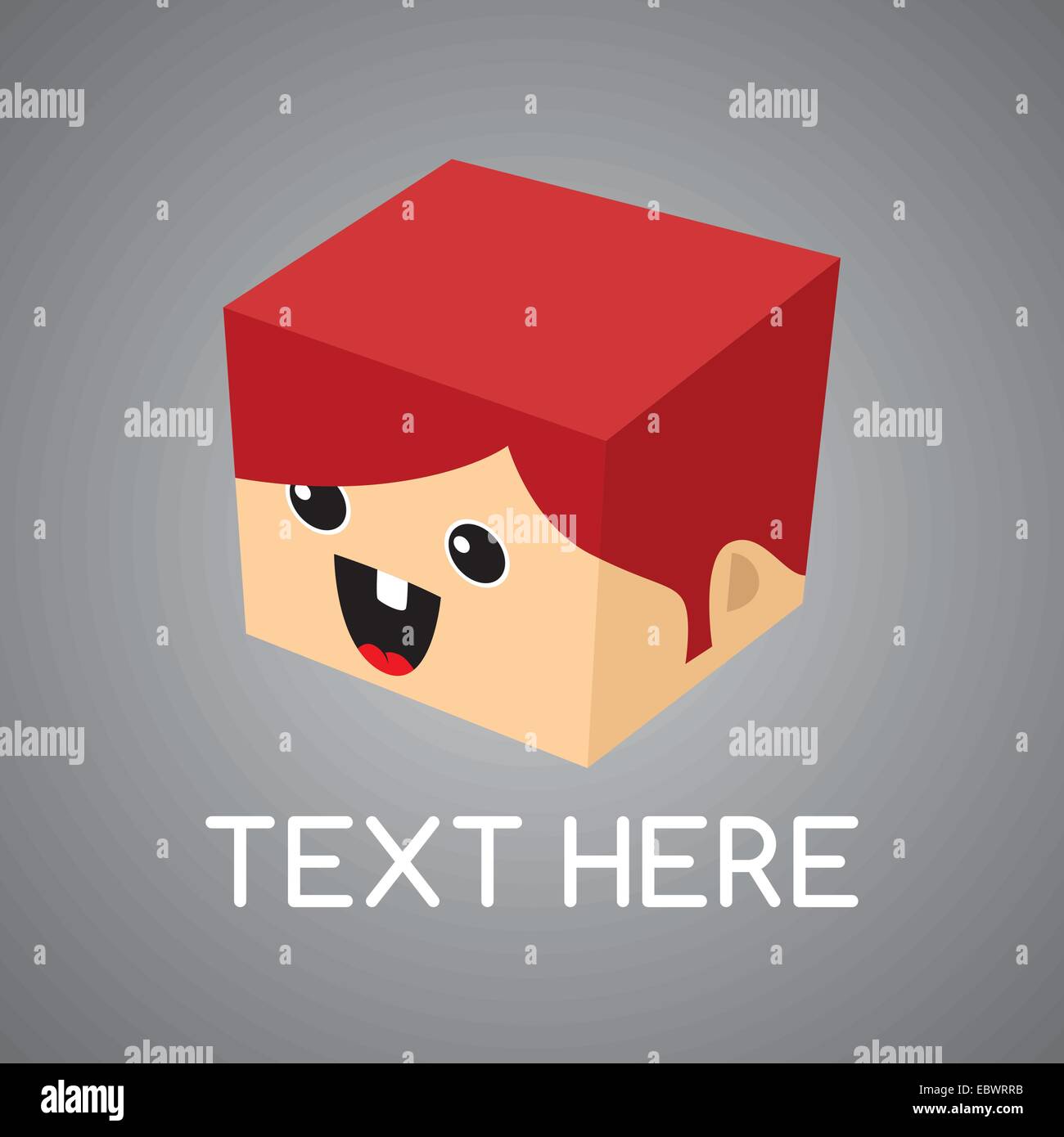 block isometric cartoon character vector illustration Stock Vector ...