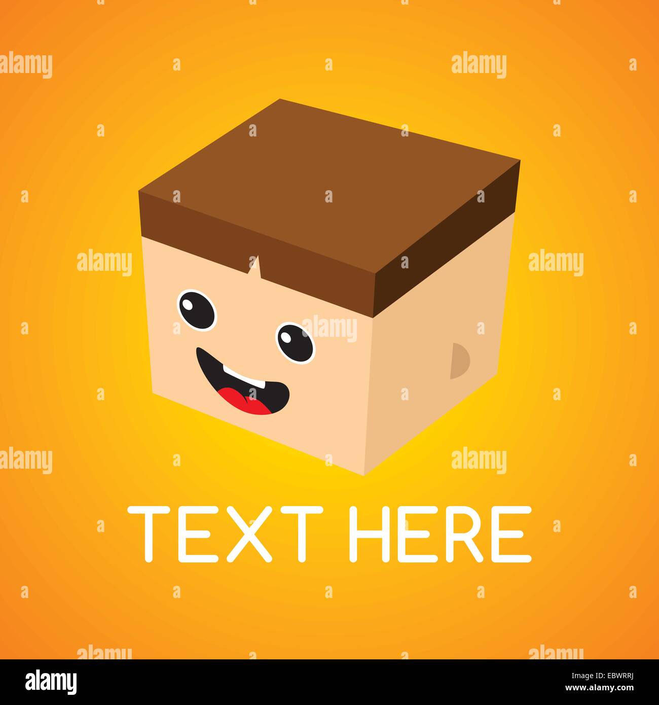 block isometric cartoon character vector illustration Stock Vector ...