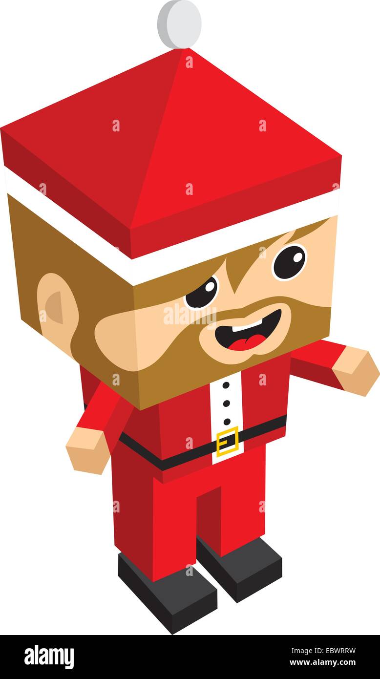 block isometric cartoon character vector illustration Stock Vector ...