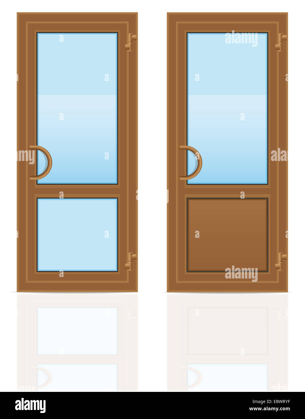 brown plastic transparent doors illustration isolated on white ...