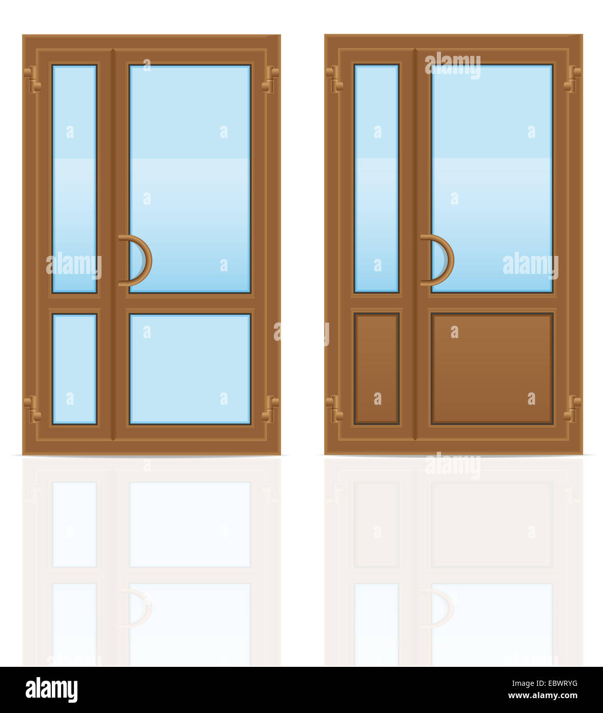 brown plastic transparent doors illustration isolated on white ...